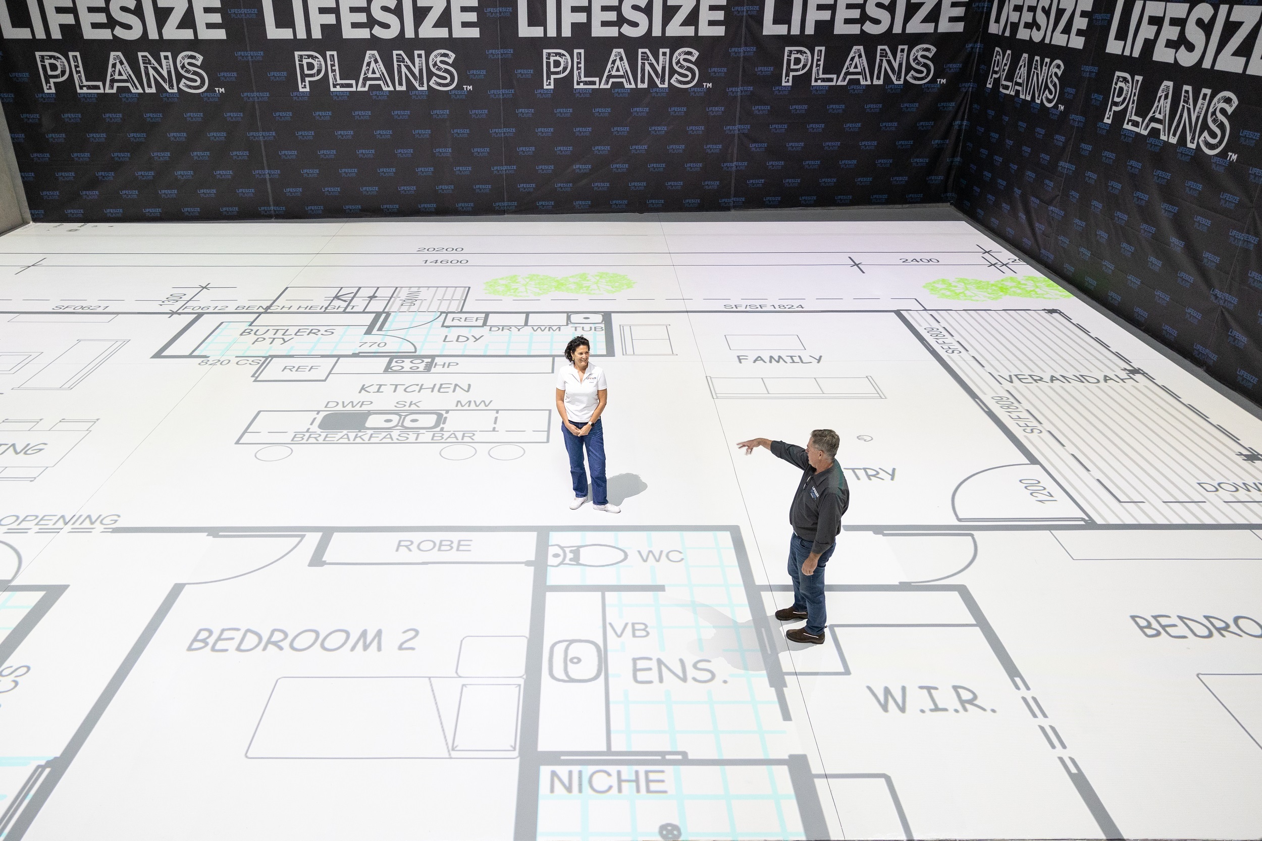 Lifesize walk-through for building plans
