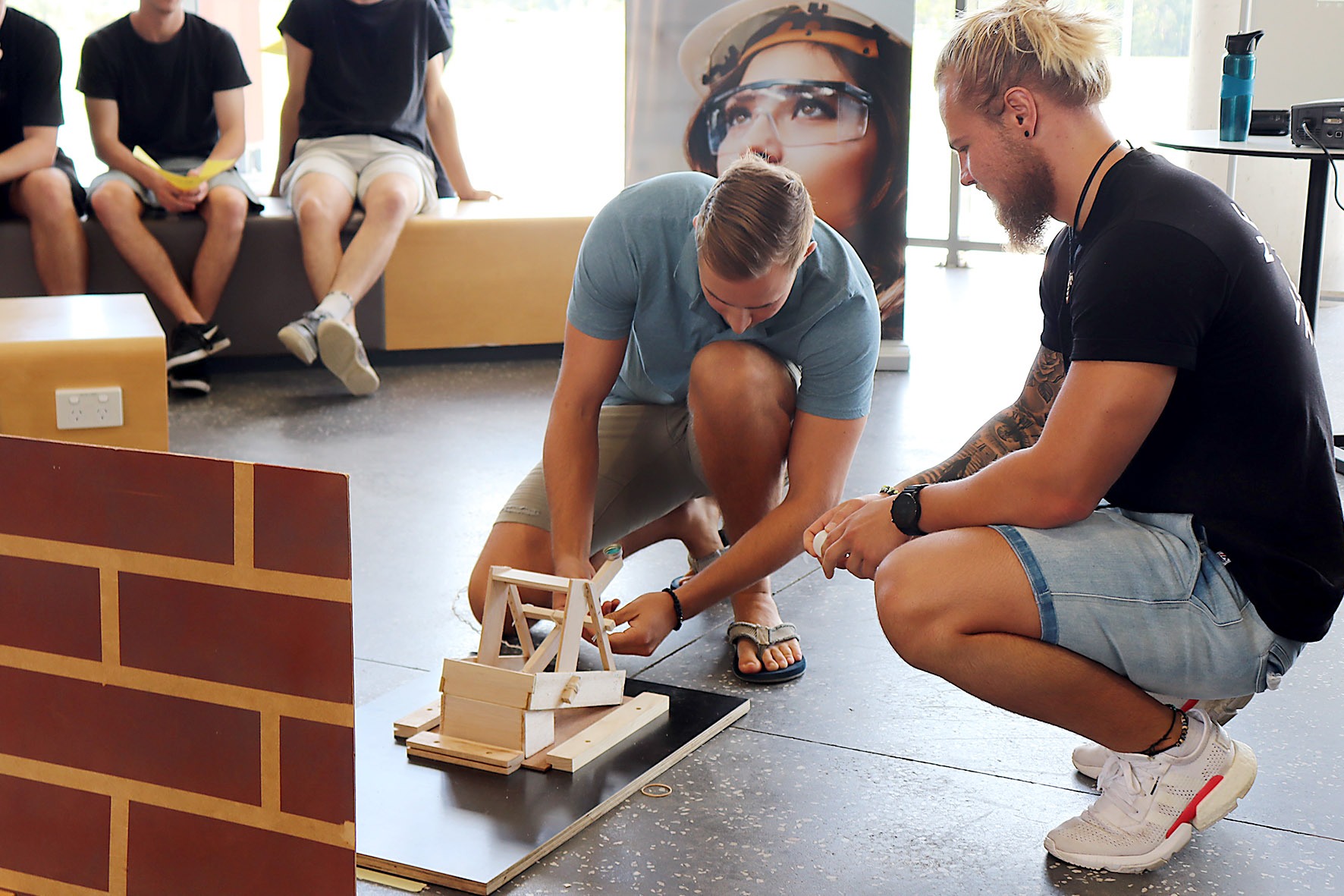 Students test 'weapons' in mock attack