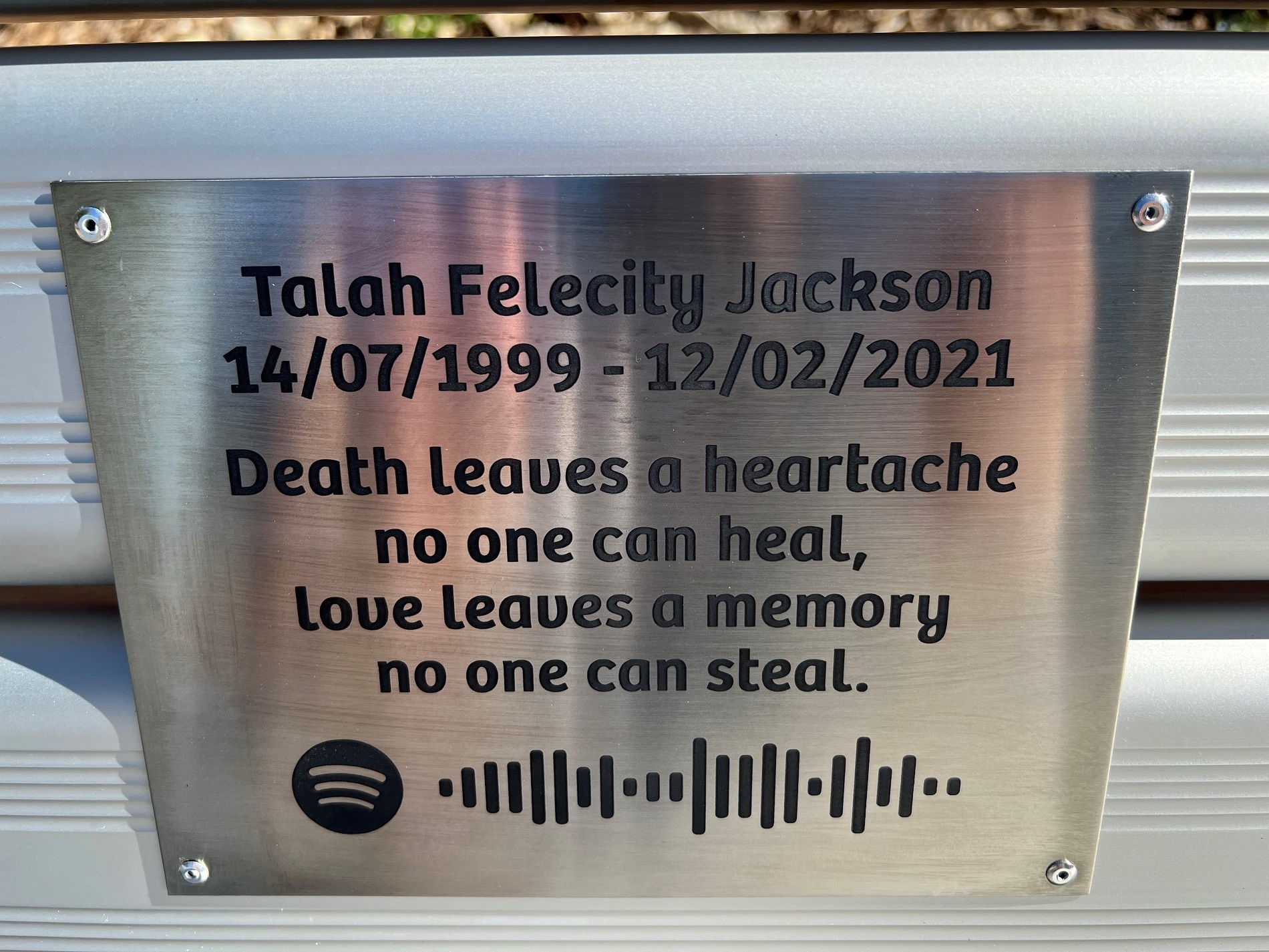 Family unveils new plaque for Talah